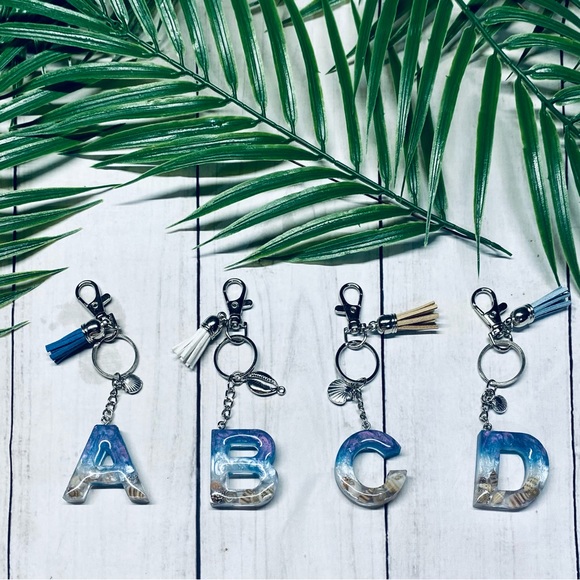 Sticks & Stones Artistry | Accessories | Seaside Beach Resin Initial ...